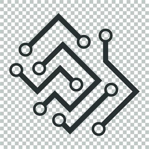 Circuit Board Icon In Flat Style Technology Microchip Vector Illustration On Isolated