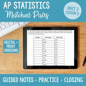 AP Statistics Full Lesson Matched Pairs Experimental Design By Sine Me Up