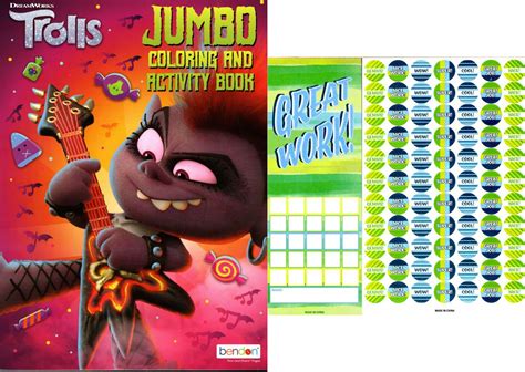 Trolls Jumbo Coloring And Activity Book Award Stickers And Charts V2