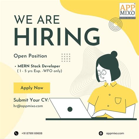 🚀 Appmixo® Is Hiring Mern Stack Developers 🚀 Join Our Team Of Talented