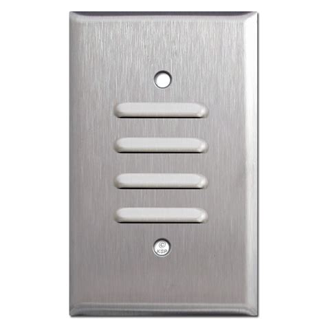 1 Vertical Vented Switch Plate Satin Stainless Steel