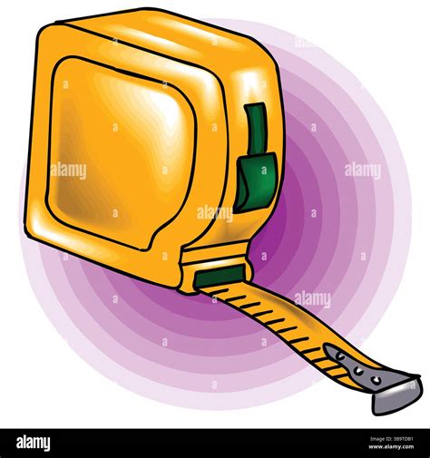 An Abstract Vector Illustration Shows A Measuring Tape Tool In Cartoon Style Stock Vector Image