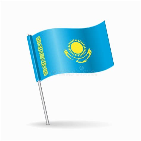 Kazakhstan Flag Map Pin Pointer Layout Vector Stock Vector