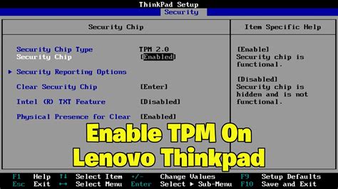 How To Enable Tpm 2 0 1 2 Discrete Tpm Or Intel Ptt On Lenovo