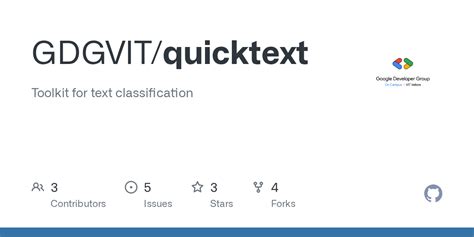 Github Gdgvitquicktext Toolkit For Text Classification · Github
