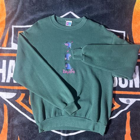 1990s Eeyore Crewneck Beautiful Fade And Cuffed Depop