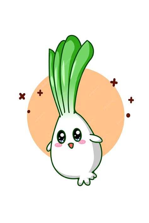 Premium Vector Cute Chive Icon Cartoon Illustration