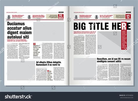 그래픽 디자인 타블로이드 신문 템플릿 창의적 스톡 벡터로열티 프리 497030836 Shutterstock