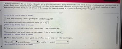 Solved The Ability To Determine The Age Of Some Individuals