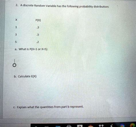 Solved A Discrete Random Variable Has The Following Probability
