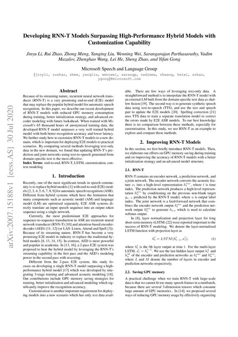 Developing Rnn T Models Surpassing High Performance Hybrid Models With Customization Capability