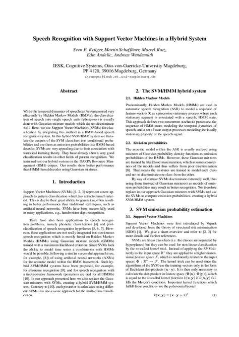 pdf speech recognition with support vector machines in a hybrid