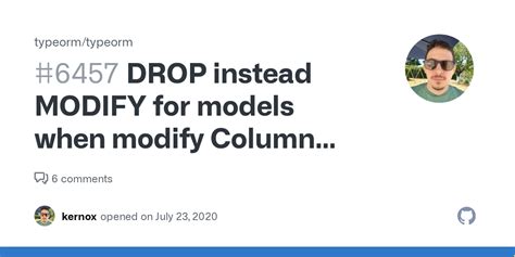 drop instead modify for models when modify column options · issue 6457