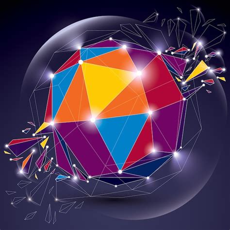 Premium Vector 3d Vector Digital Wireframe Object Broken Into Different Particles Geometric