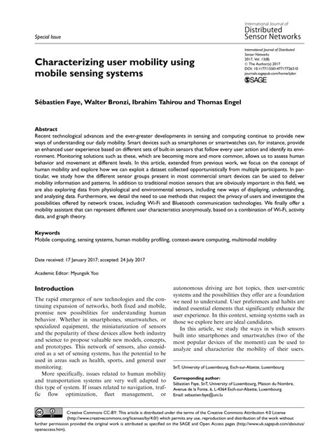 Pdf Characterizing User Mobility Using Mobile Sensing Systems