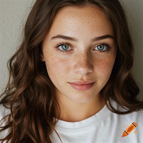 Person With Freckles Brown Hair And Green Eyes On Craiyon