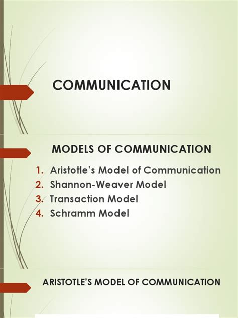 Lesson 2 Models Functions Features Of Communication Pdf