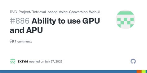 Ability To Use Gpu And Apu · Issue 886 · Rvc Projectretrieval Based