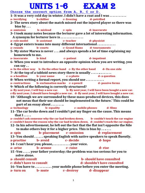 Unit 1 6 Exam 2 Pdf