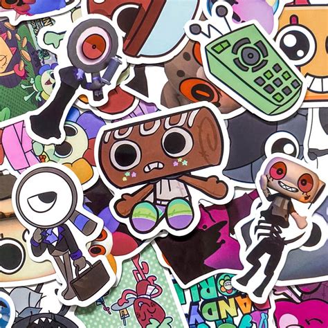 Pack Of 50 Dandys World Game Stickers Scary Cute Toon Stickers Indie