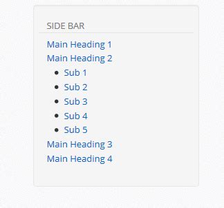 Twitter BootStrap Expand Collapse Nested Side Bar Menu Items Stack Overflow