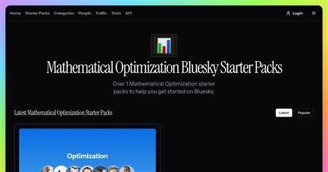 Mathematical Optimization Bluesky Starter Packs 1 Lists • Sep 2025