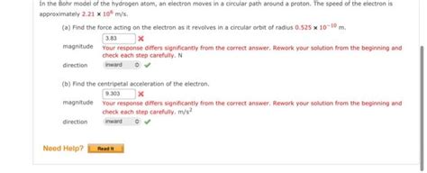 Solved In The Bohr Model Of The Hydrogen Atom An Electron