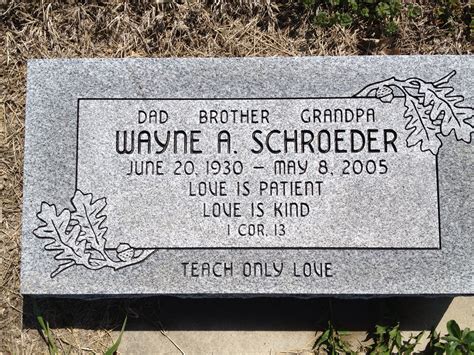 Wayne Allison Schroeder 1930 2005 Find A Grave äreminne