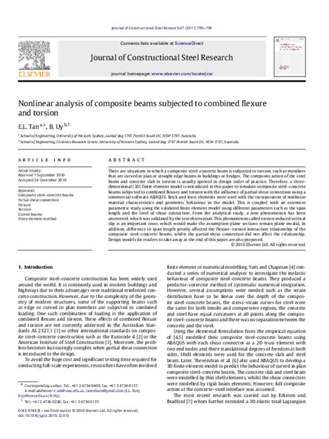 Nonlinear Analysis Of Composite Beams Subjected To Combined Flexure And Torsion