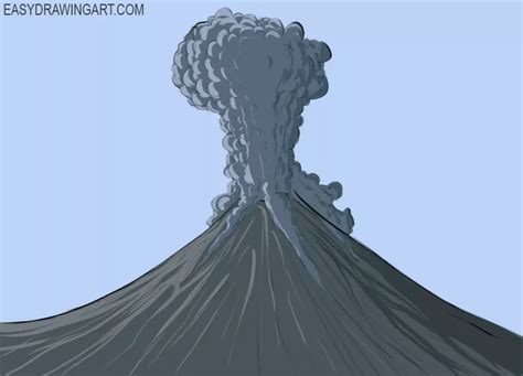 How To Draw A Volcano Landscape