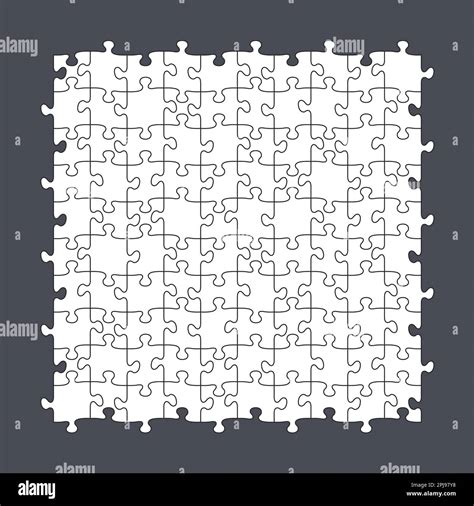 Seamless Puzzle Template 10x10 Pieces Vector Eps10 Illustration Stock