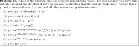 Solved Which Of The Following Functions Represent Nondisp Chegg