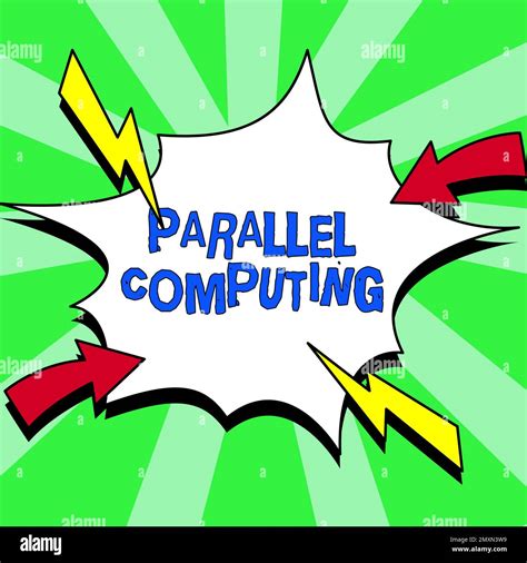 Conceptual Display Parallel Computing Internet Concept Simultaneous Calculation By Means Of