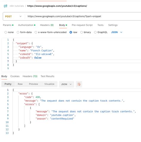 how to upload caption to youtube using rest api stack overflow