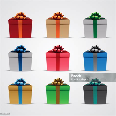 광택 있는 리본세트 3 벡터 일러스트 레이 션으로 사각 선물 상자 계절에 대한 스톡 벡터 아트 및 기타 이미지 계절 기념일 낮 Istock