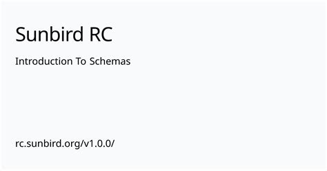 Introduction To Schemas Sunbird Rc