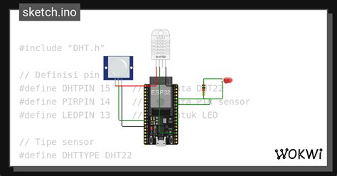 Deteksi Gerak Menggunakan Esp32 Dengan Sensor Dht22 Wokwi Esp32