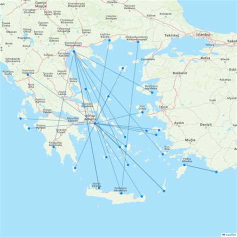 Olympic Air Airline Routes Oa 2026 Map Flight Routes