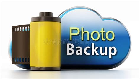 Cloud Symbol With Backup Text And Film Strip D Illustration Stock Illustration Illustration