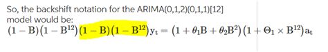 solved 3 backshift notation of the arima model