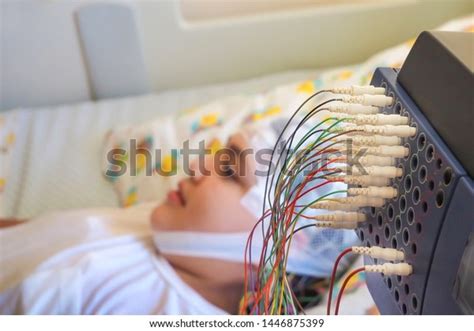 Girl Eeg Electrodes Attached Her Head Foto Stok Shutterstock