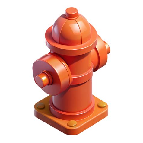 Beautiful Melancholic Artistic Isometric Fire Hydrant Crisp Edges Flat Color With Scalable