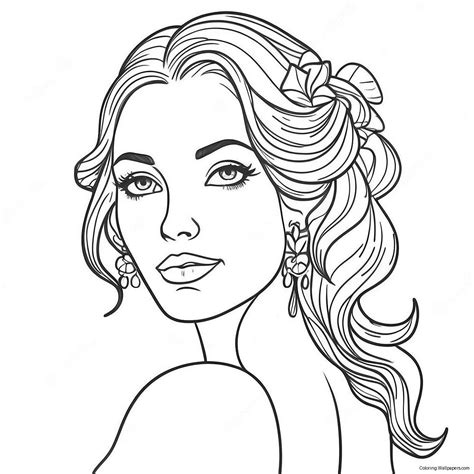 Beautiful Woman Portrait Coloring Page 23153 18283