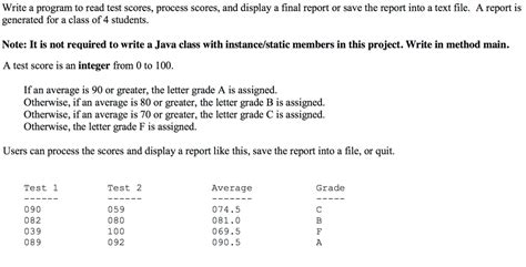 Solved Write A Program To Read Test Scores Process Scores