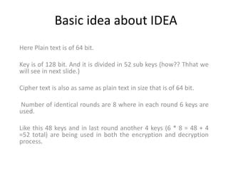 Idea International Data Encryption Algorithm PPT