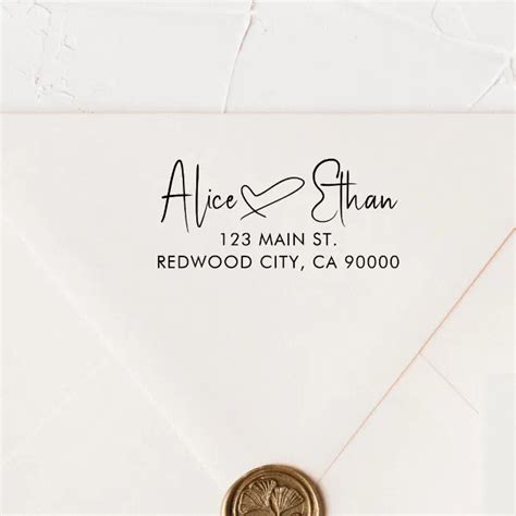 script signature heart return address self inking stamp zazzle