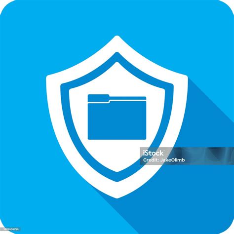 Shield Folder Icon Silhouette Stock Illustration Download Image Now
