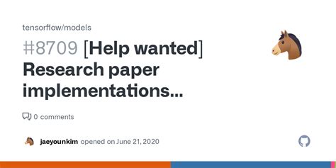 Help Wanted Research Paper Implementations Project Tracker · Issue