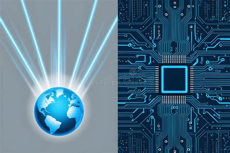 The Layout Is A Combination Of A Glowing Blue Earth In The Lower Left Corner And A Complex