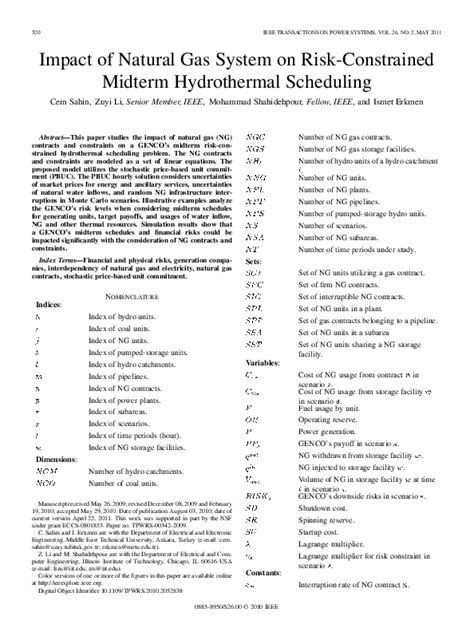 pdf impact of natural gas system on risk constrained midterm